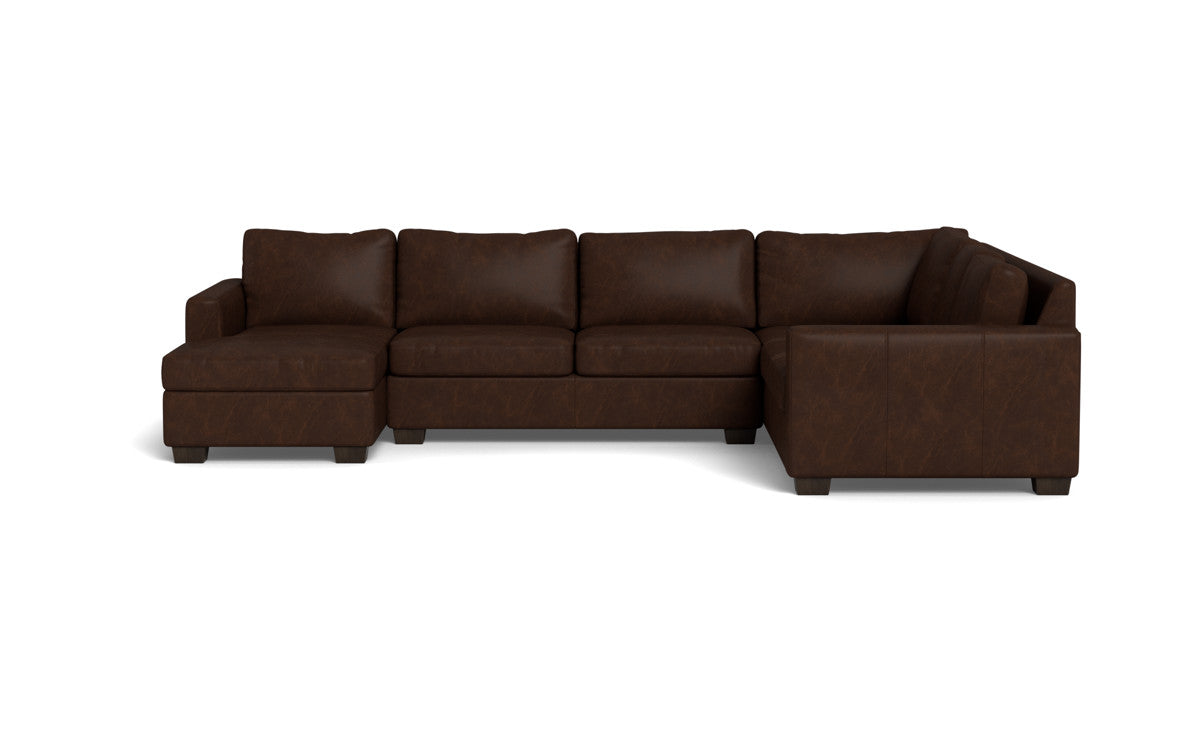 Track 141" Leather Corner Sectionals W. Full Sleeper & Left Chaise ...